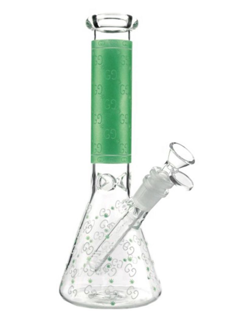 Green Glow In The Dark Gucci Glass Beaker Waterpipe – 26cm - Bongz ...